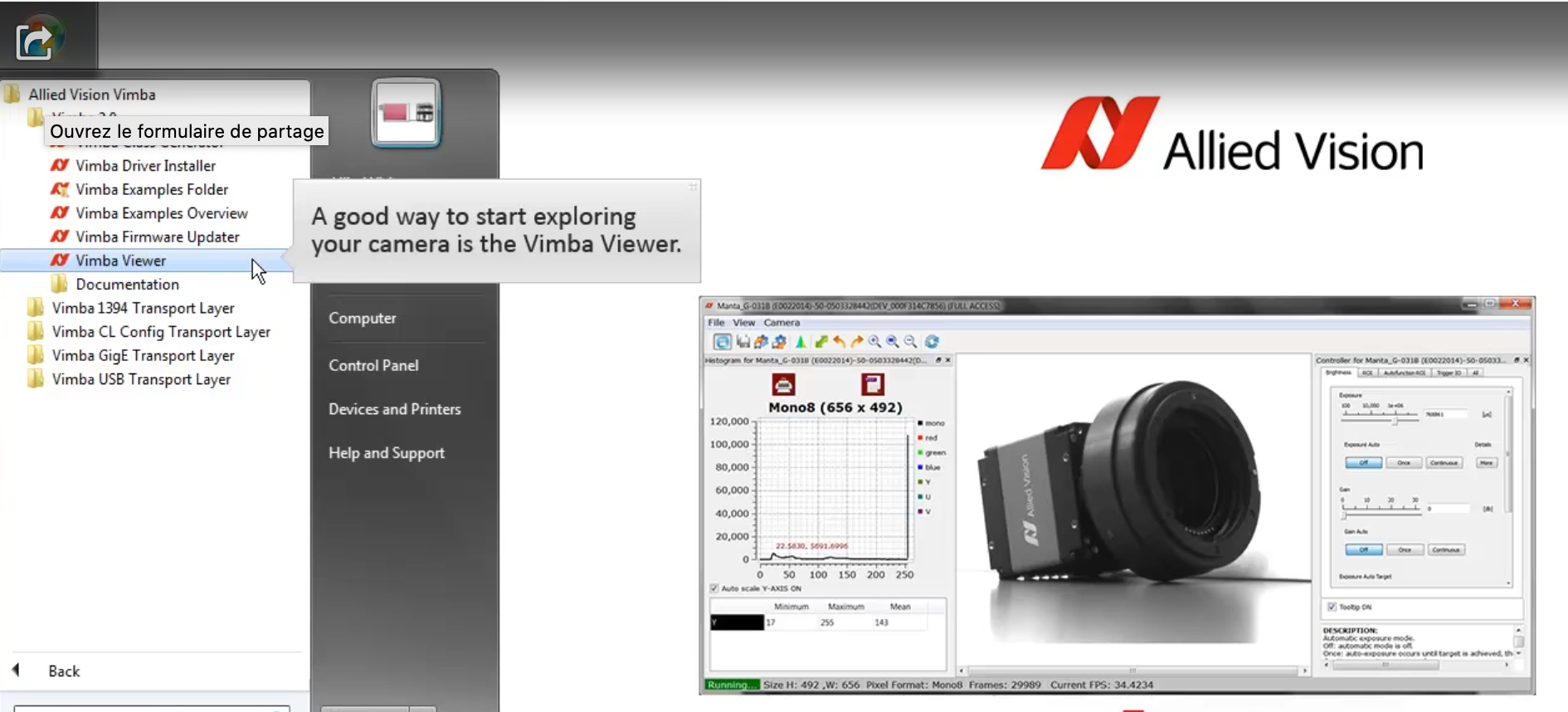 - Prototypage d’applications de vision avec une interface en Python